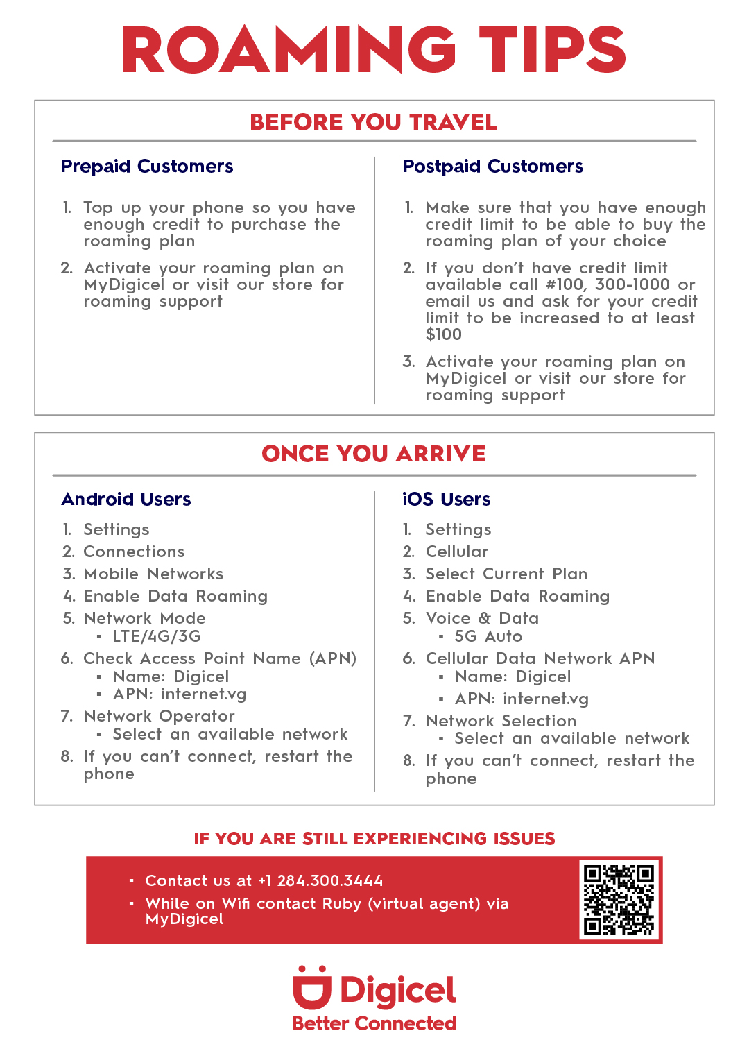 Digicel | Roaming Tips | BVI